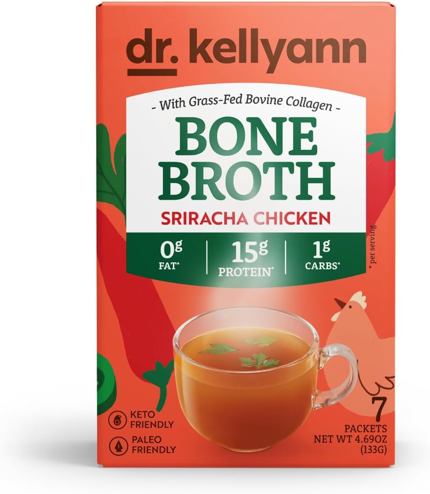 Amazon.com : Dr. Kellyann Sriracha Chicken Bone Broth Packets (7 ...