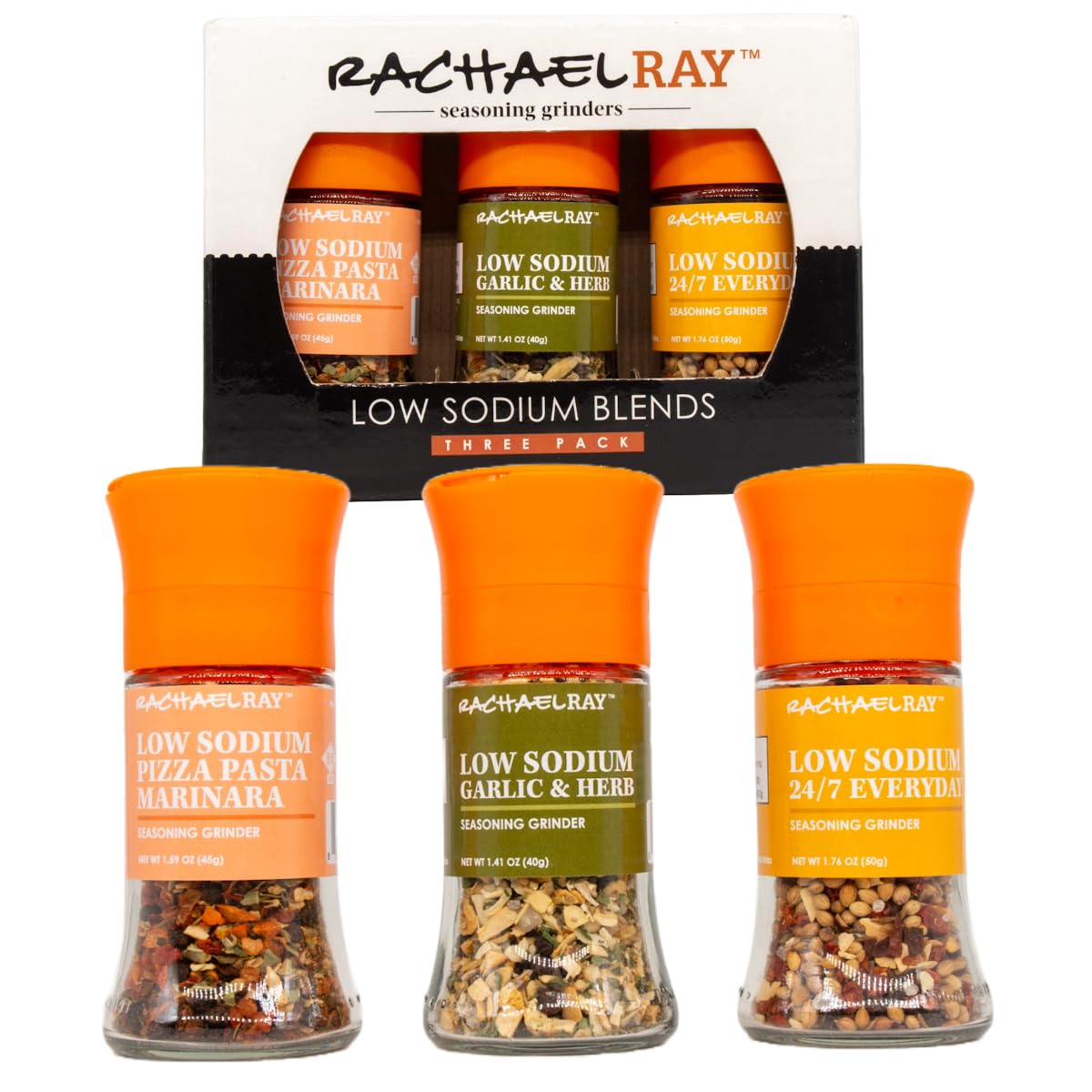 Amazon.com : Rachael Ray Seasoning Set Low Salt 3 Pack Grinders Gift ...