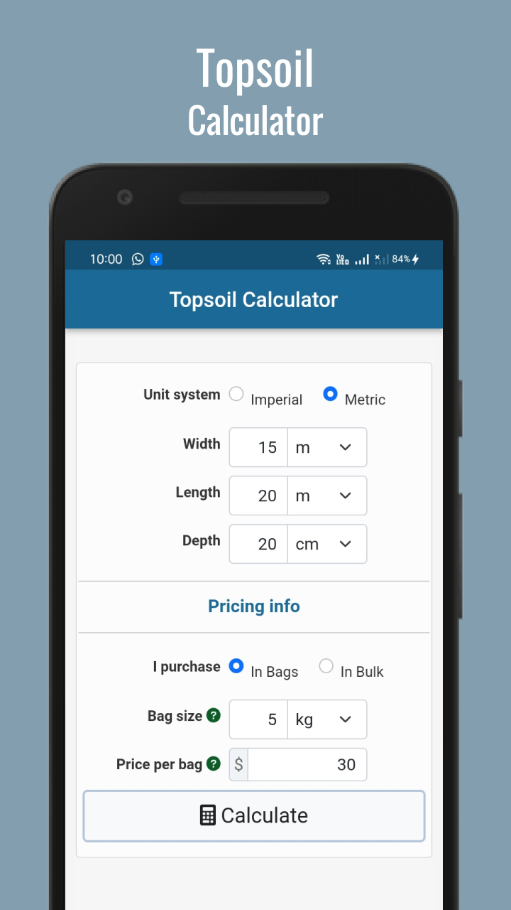 Topsoil Calculator:Amazon.com:Appstore for Android