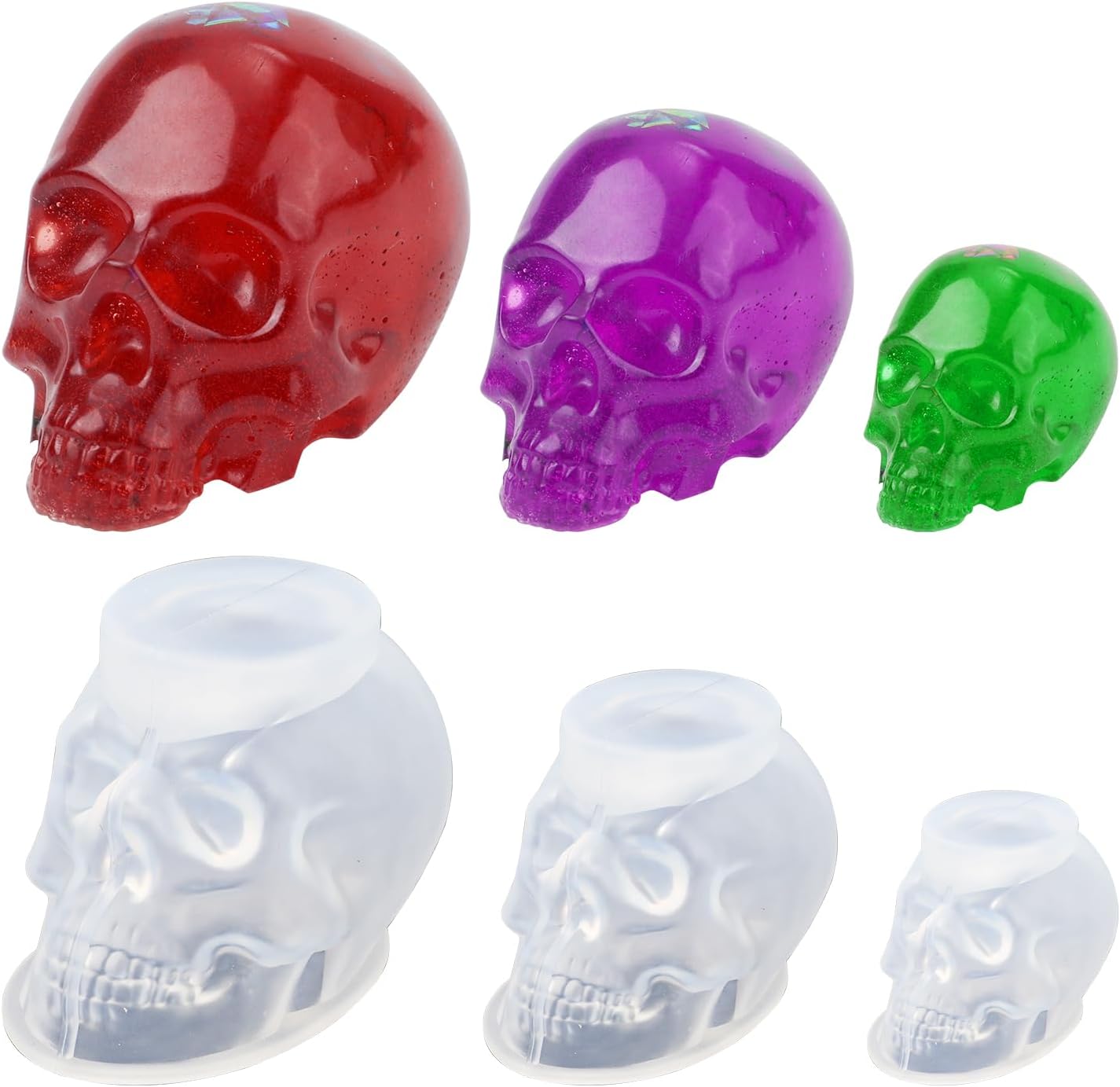 Amazon.com: NQEUEPN 3pcs Skull Resin Molds Set (Scar Style), 3 Sizes ...