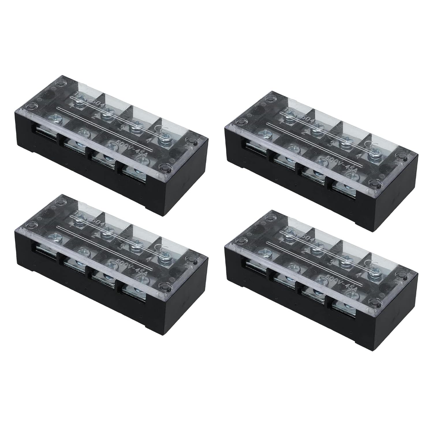 Terminal Barrier Strip, PC Shell 600V 45A Dual Row Terminal Strip Block ...