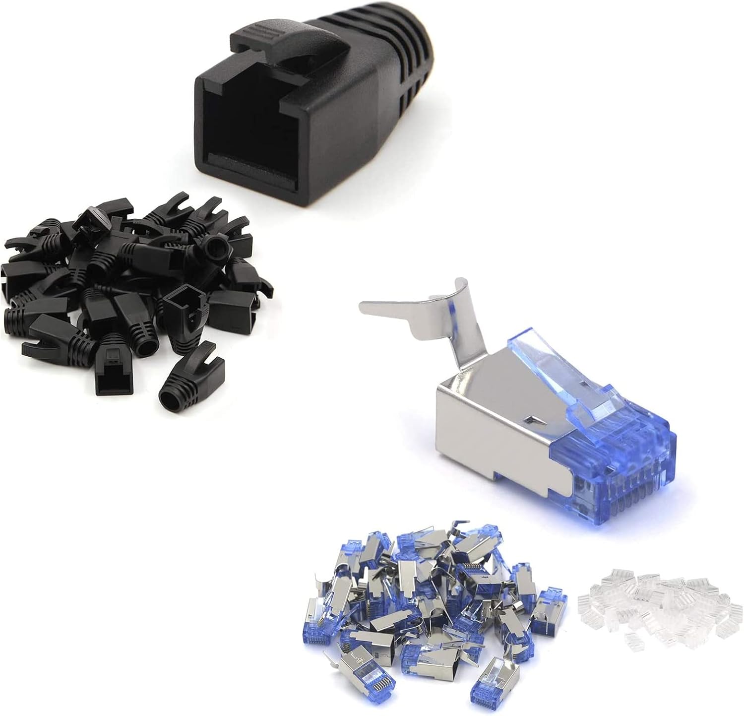 Amazon.com: VCE 30-Pack Cat6A/Cat7 Connector Strain Relief Boots Black ...