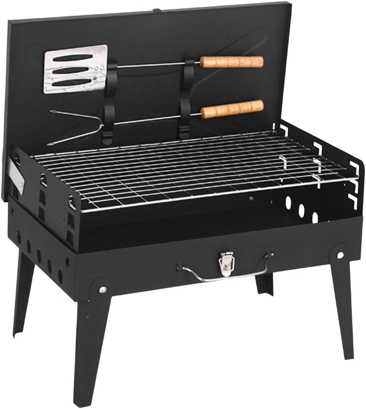 Amazon.com: Barbecue Grill BBQ Stove Desk Tabletop Campfire Rack ...