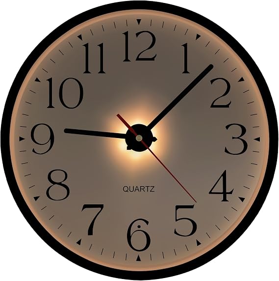 Amazon.com: JoFomp Night Light Wall Clocks Battery Operated, 12 Inch ...