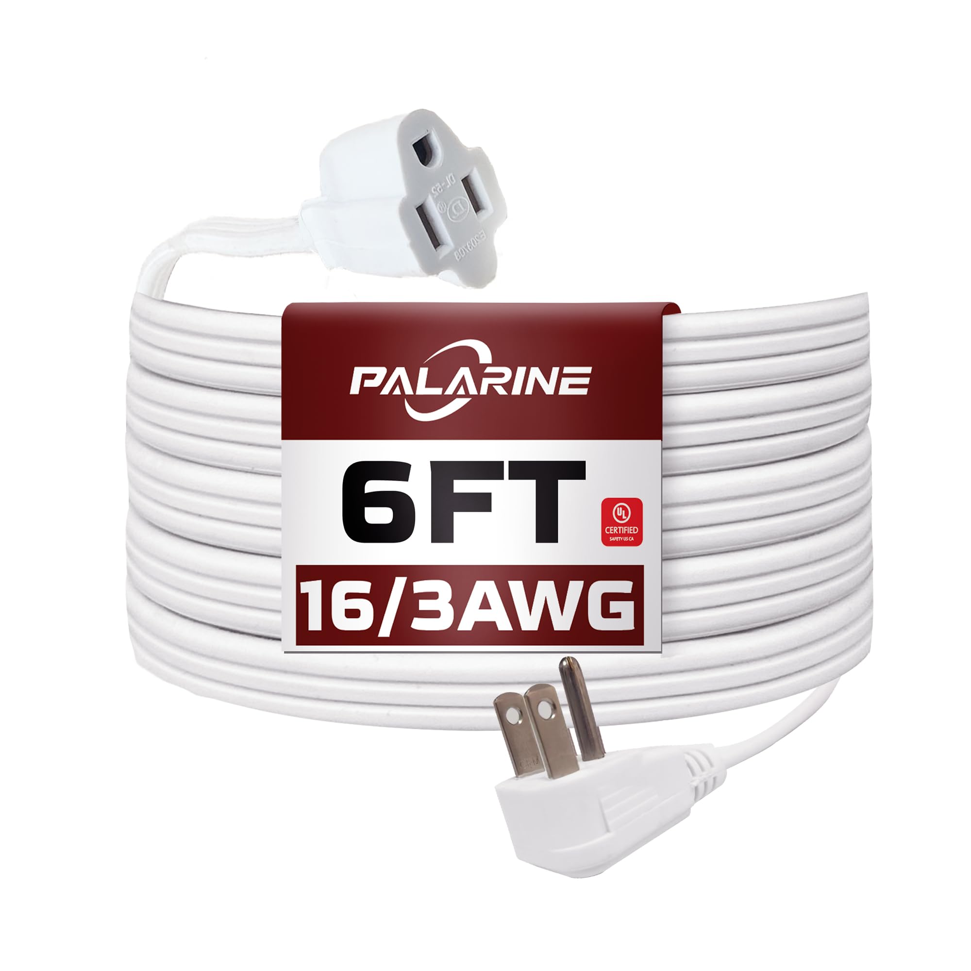 Amazon.com: PALARINE White Flat Extension Cord 6 ft, Indoor Extension ...