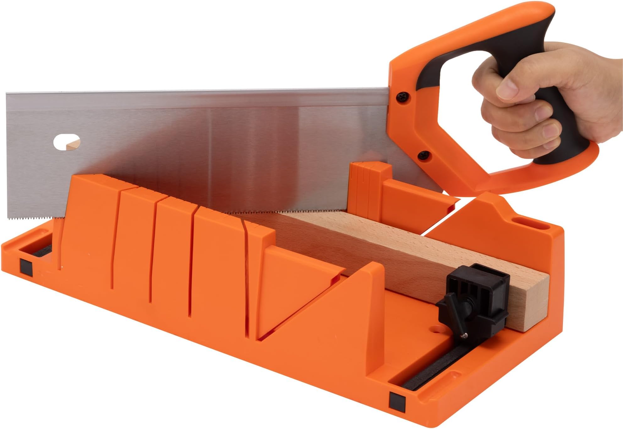 Navaris Mitre Box with Saw - Mitre Box with 43cm (16.9") Hand Saw Cutter Tool Included for ...