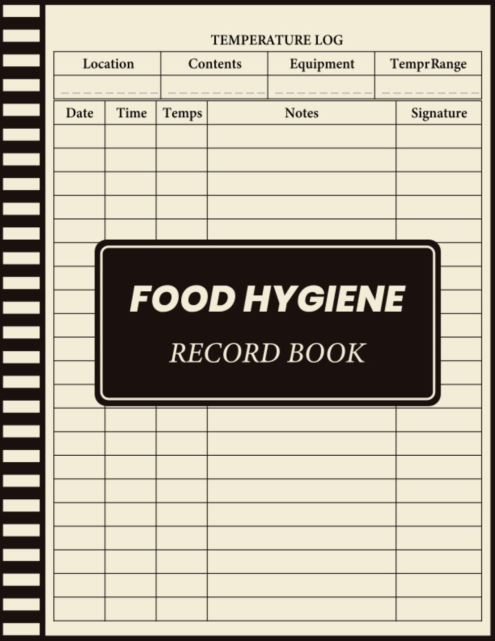 Buy Food Hygiene Record Book: Food Temperature LogBook With Inventory ...