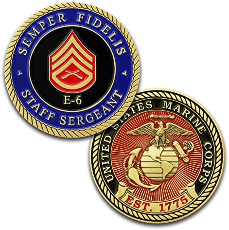 Amazon.com: Marine Corps E6 Challenge Coin! USMC SSgt Rank Military ...