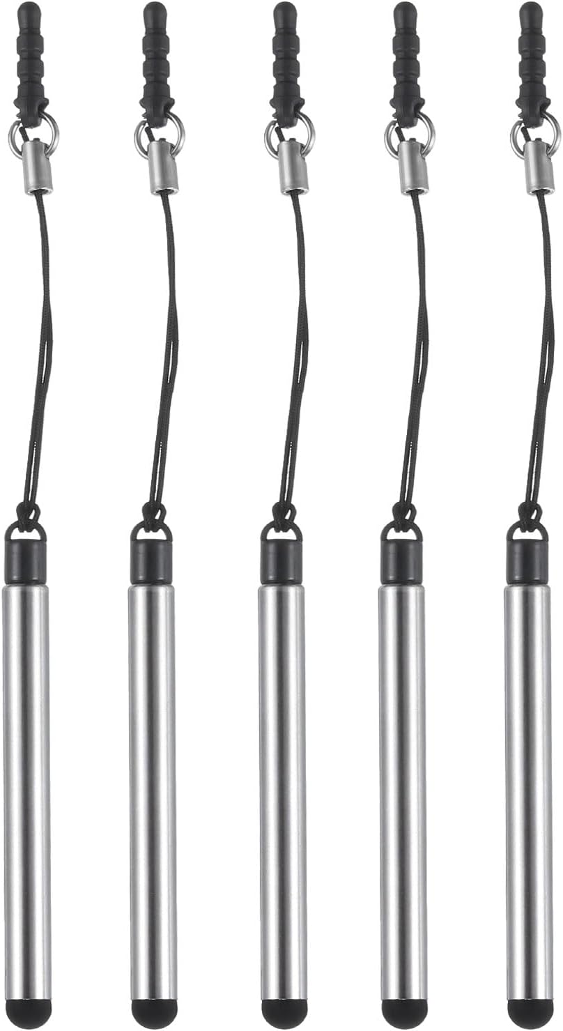 sourcing map 5pcs Metallic Phone Stylus Pen Retractable Metal Mini ...