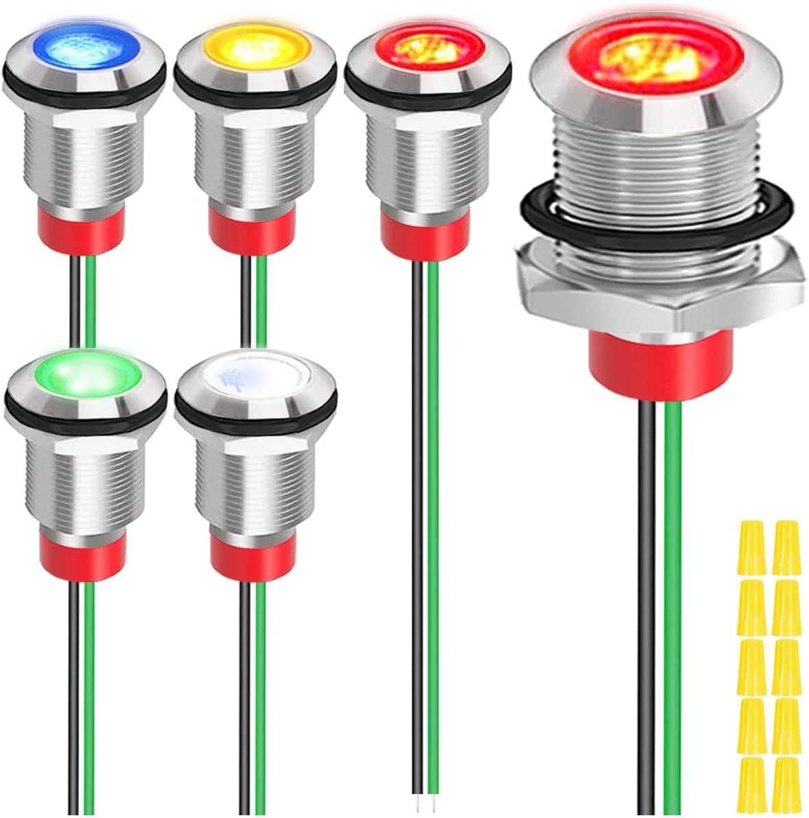MKBKLLJY Lot de 6 indicateurs LED 12 mm AC 110 V 120 V 220 V 20 mA ...