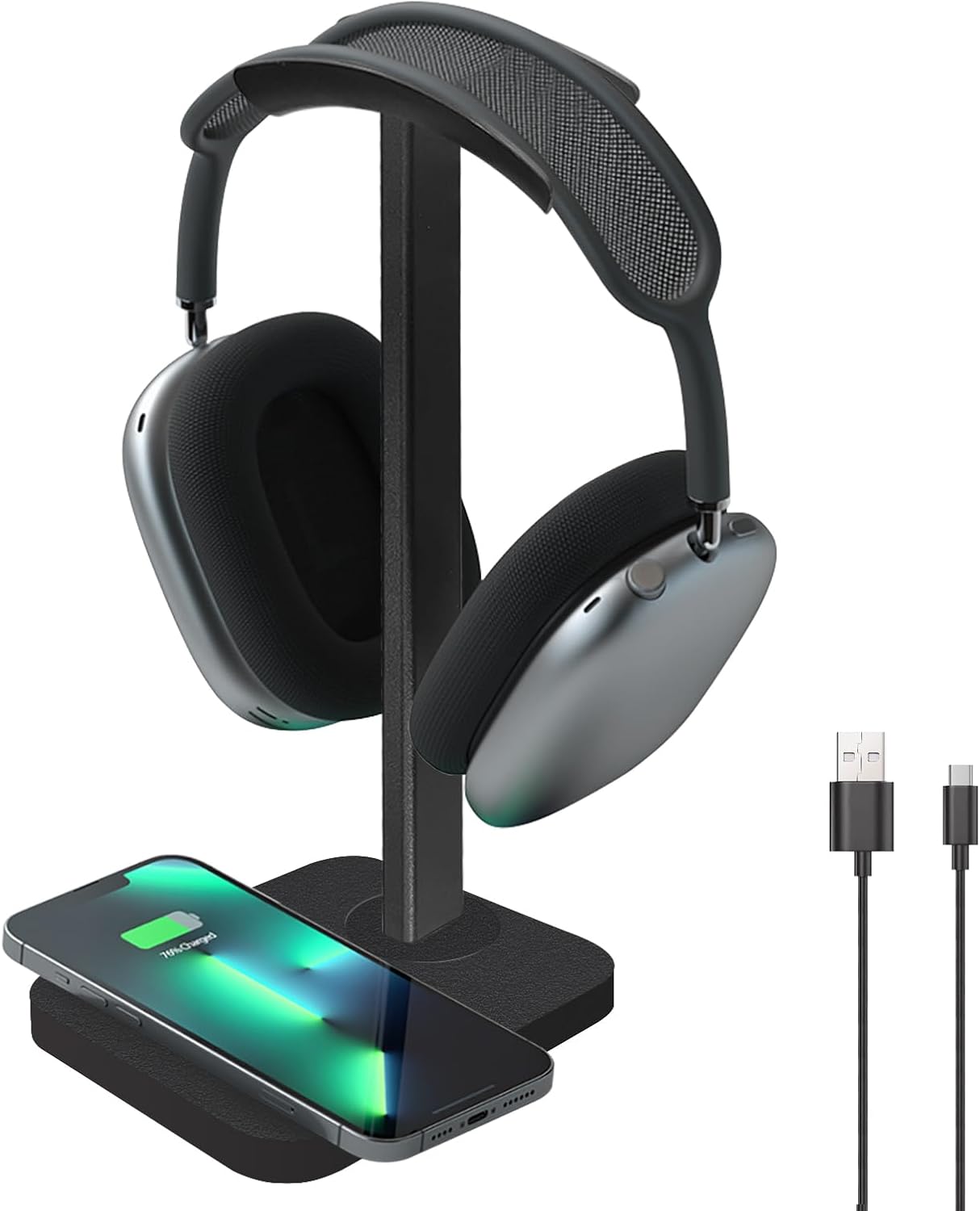 Amazon.com: Kakurookie 2 in 1 Headphone Stand with Wireless Charger and ...