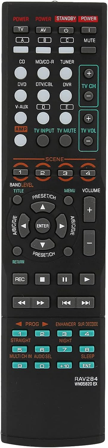 ASHATA AV Receiver Remote Control Replacement, for Yamaha RAV284 ...