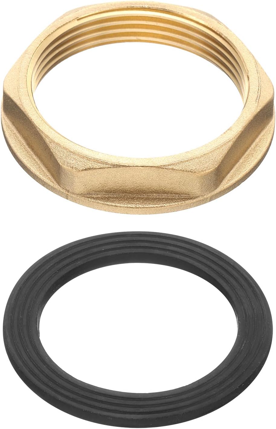 Amazon.com: uxcell Brass Lock Nuts Pipe Fitting, G1-1/2"-11 Female Hex ...