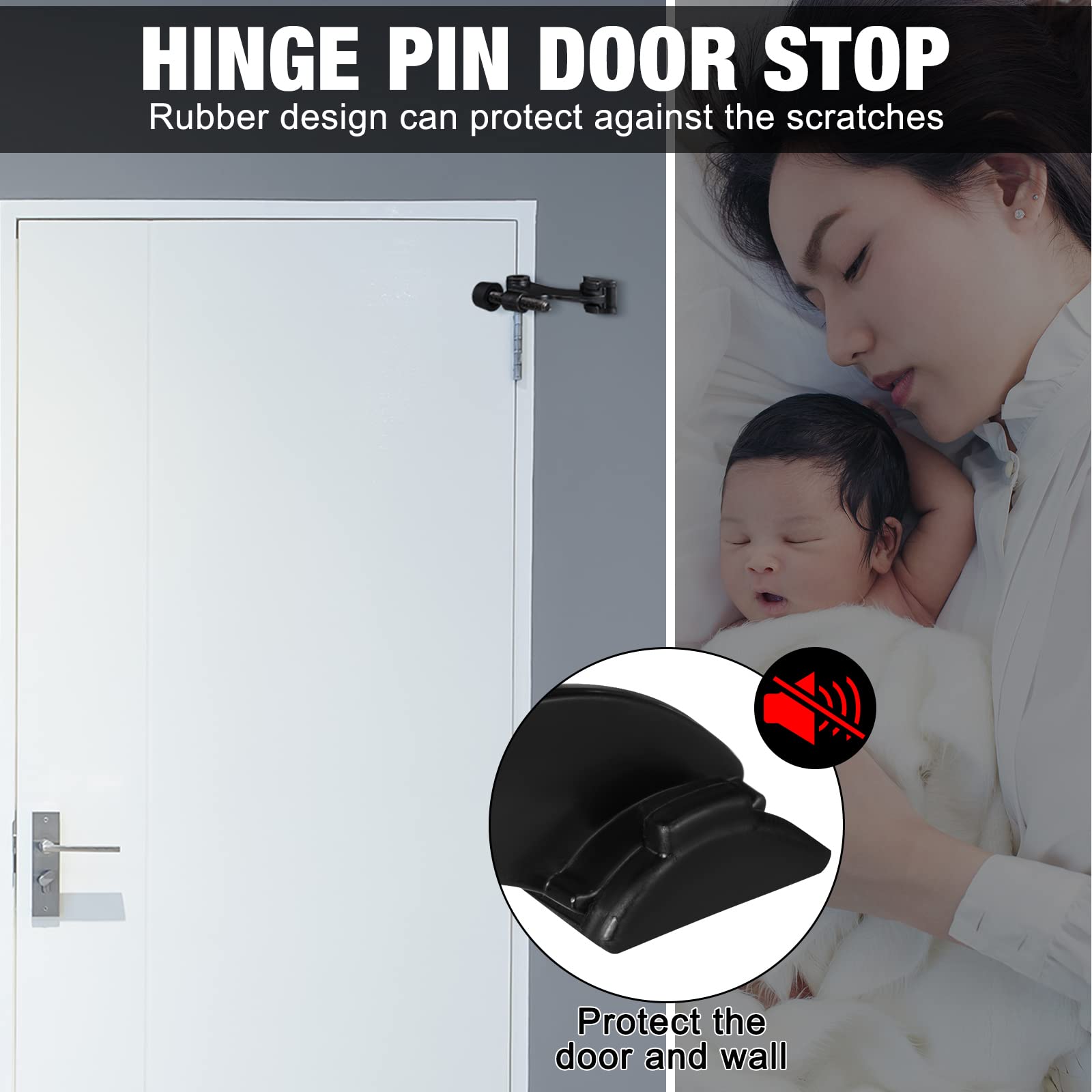 Snapklik.com : Chumia 20 Pieces Hinge Pin Door Stops Satin Brushed Door ...