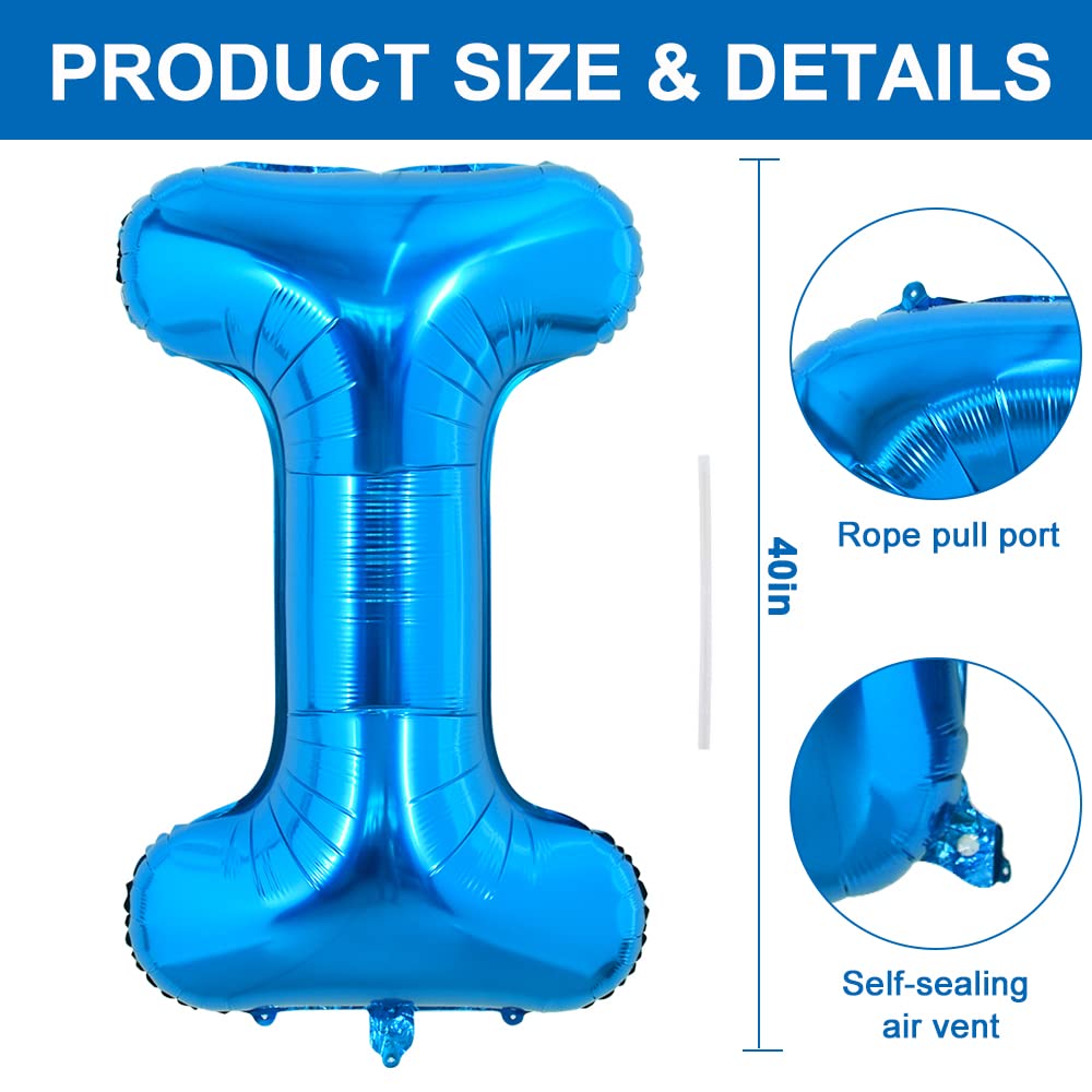 Snapklik.com : 40 Inch Large Blue Letter I Balloons, Giant Alphabet ...
