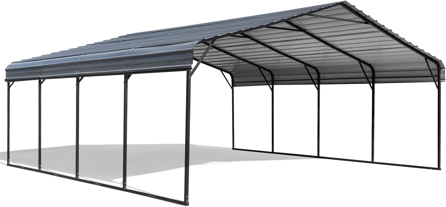 Amazon.com: EROMMY 20x20 FT Metal Carport, Heavy Duty Shelter With ...