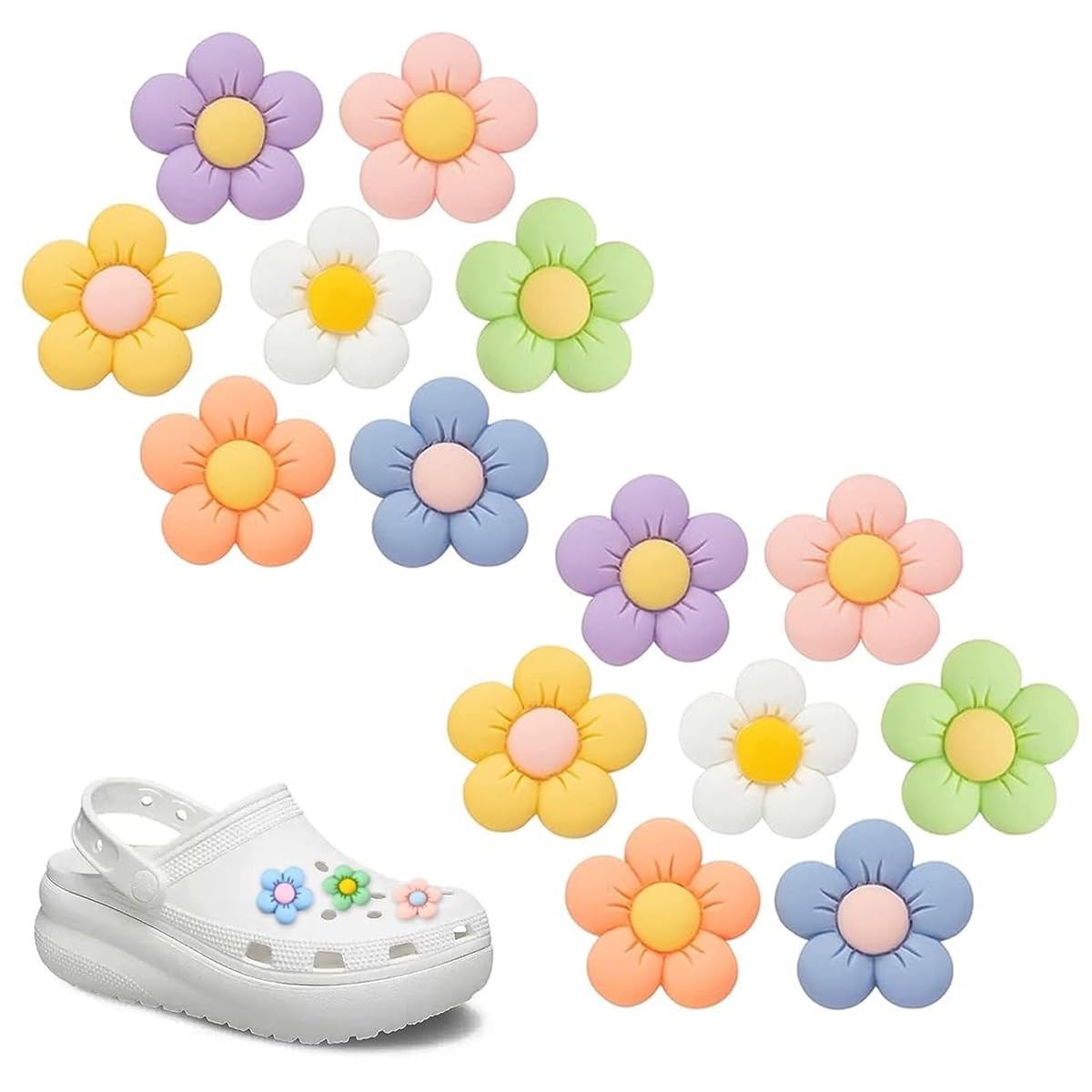 HASTHIP Resin Flowers Shoe Charms for Croc Clog Slides Sandals ...
