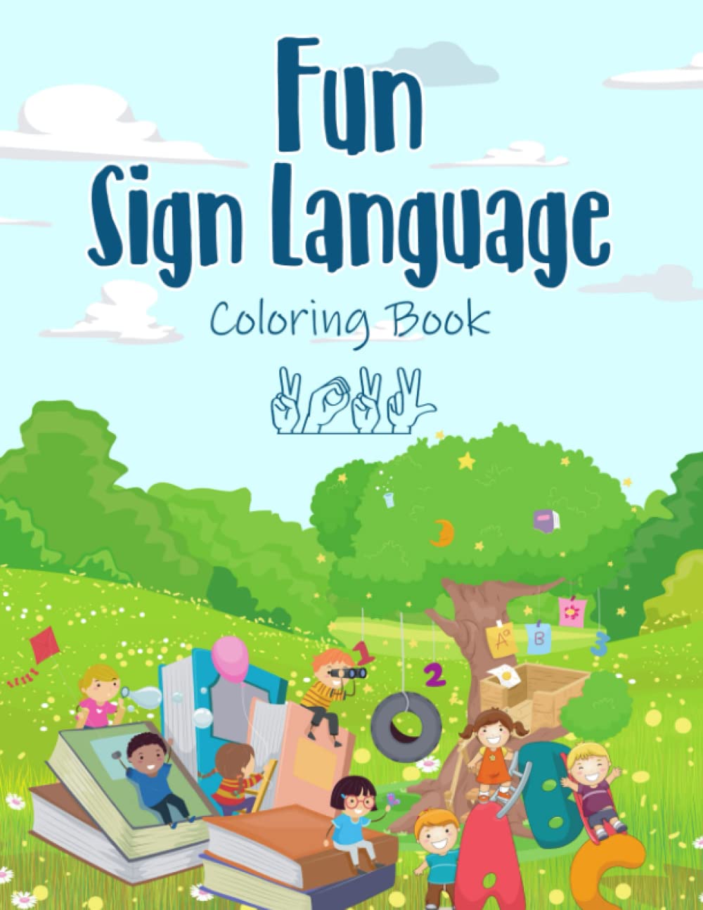 Fun Sign Language Coloring Book: Alphabet American Sign Language ...