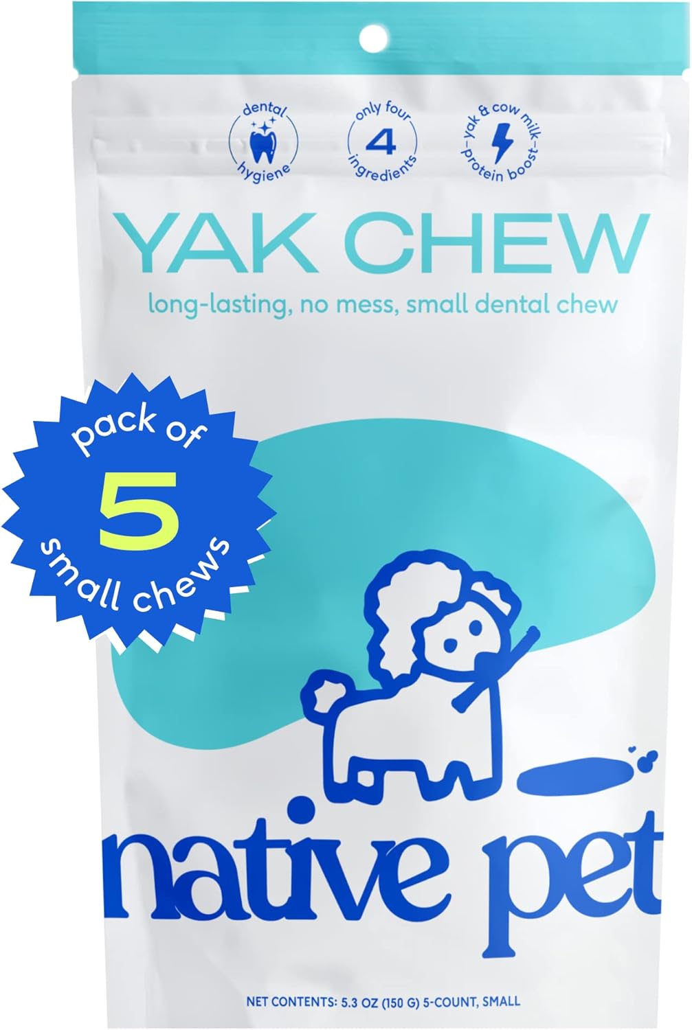 Native Pet Yak Chews for Dogs (5 Small Chews). Pasture-Raised and ...