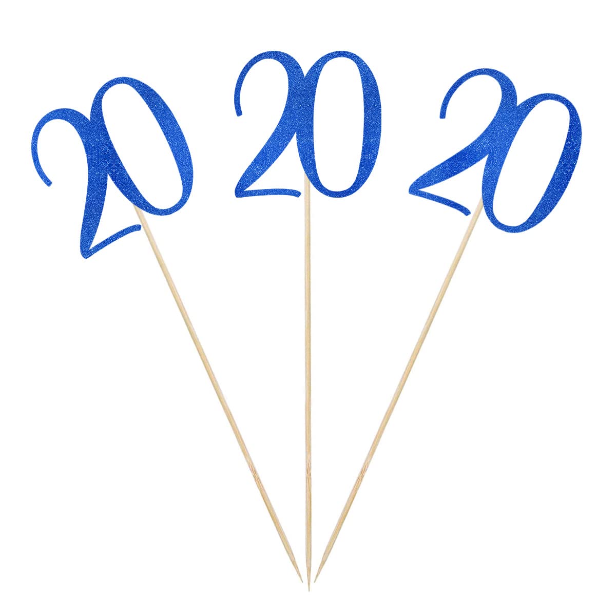 Amazon.com: Blue Glitter 20th Birthday Centerpiece Sticks, 12-Pack ...