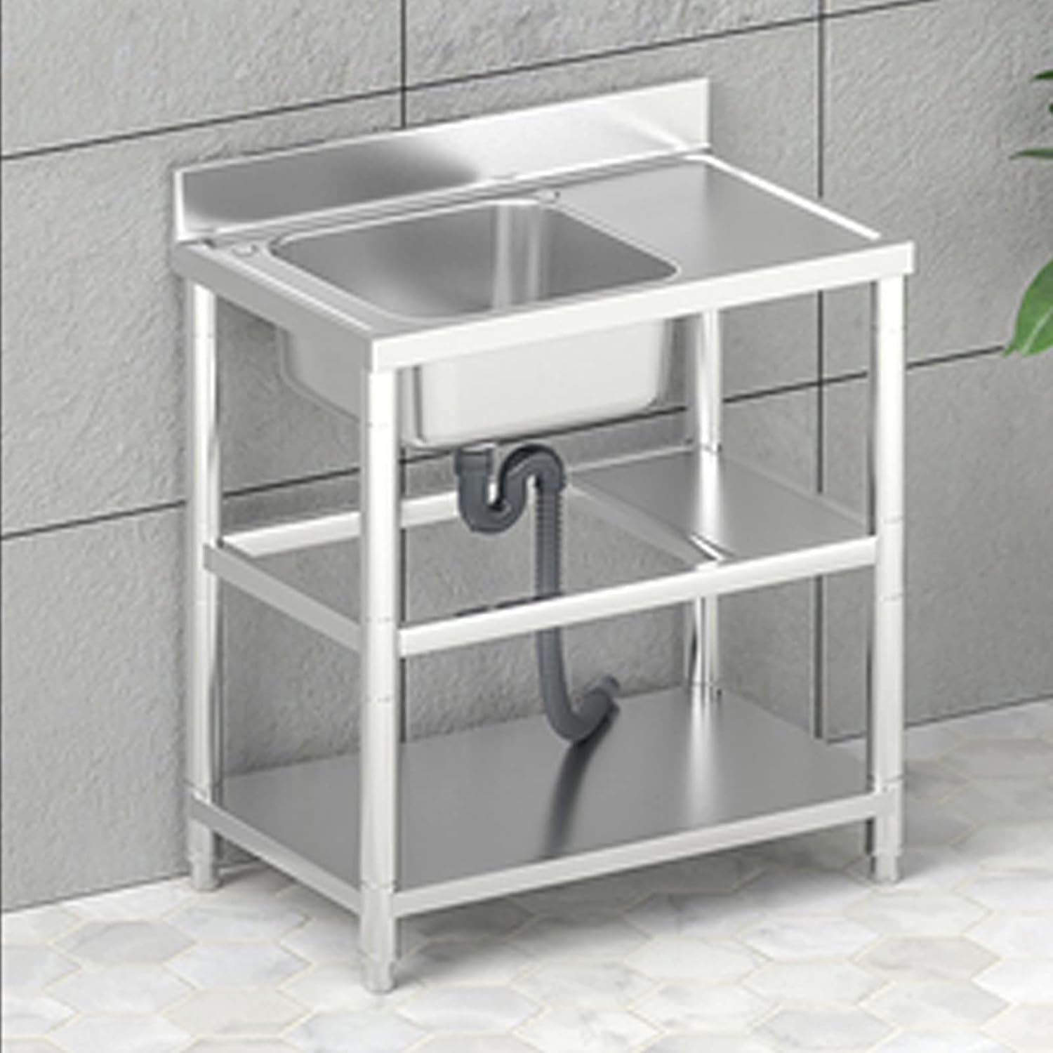 Lavello Cucina 1 Vasca Con Gocciolatoio, Lavello Acciaio Inox, Lavello ...