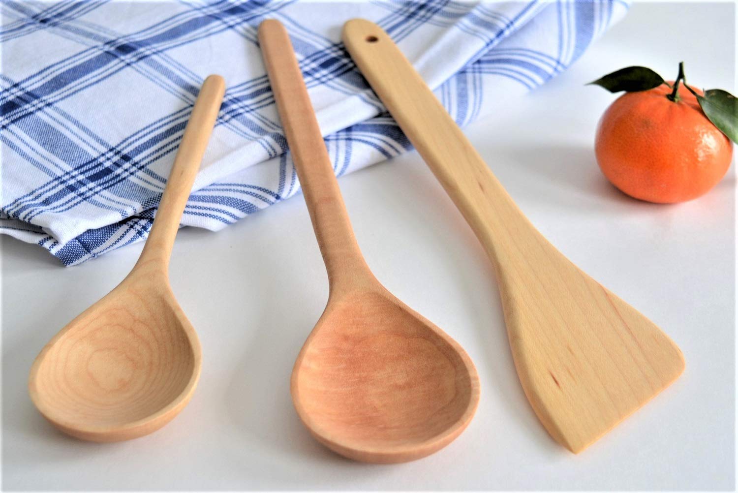 Amazon.com: Wood Cooking Utensils 3 PC Set Maple or Walnut : Handmade ...
