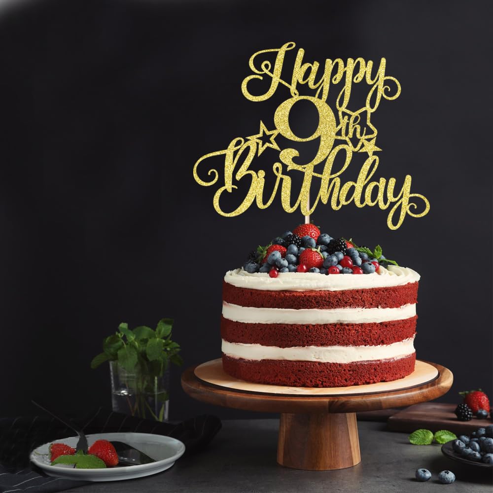 Snapklik.com : Happy 9th Birthday Cake Topper,Childrens Birthday Cake ...