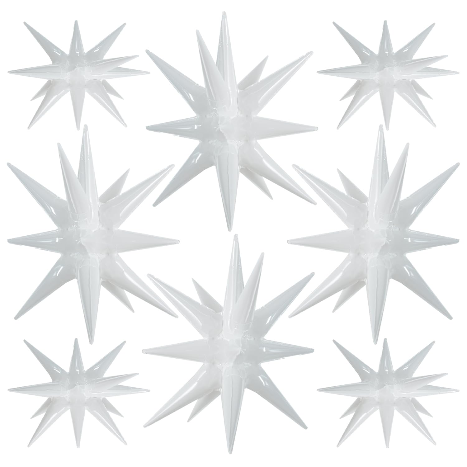 Amazon.com: TONIFUL 8 Pcs White Star Foil Balloons Large Star Balloons ...