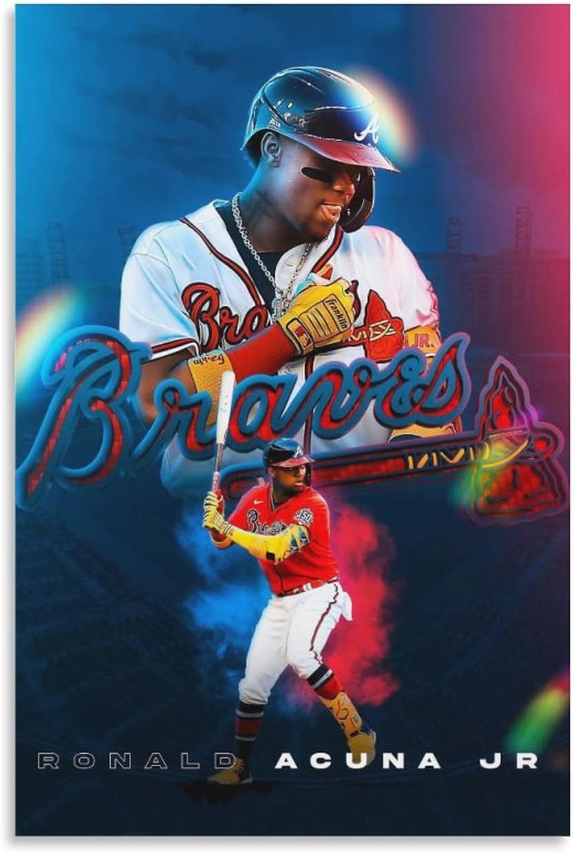 Amazon.com: Ronald Acuna Jr. Baseball Sports Star Art Poster Wall Art ...