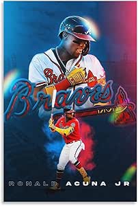 Amazon.com: Ronald Acuna Jr. Baseball Sports Star Art Poster Wall Art ...