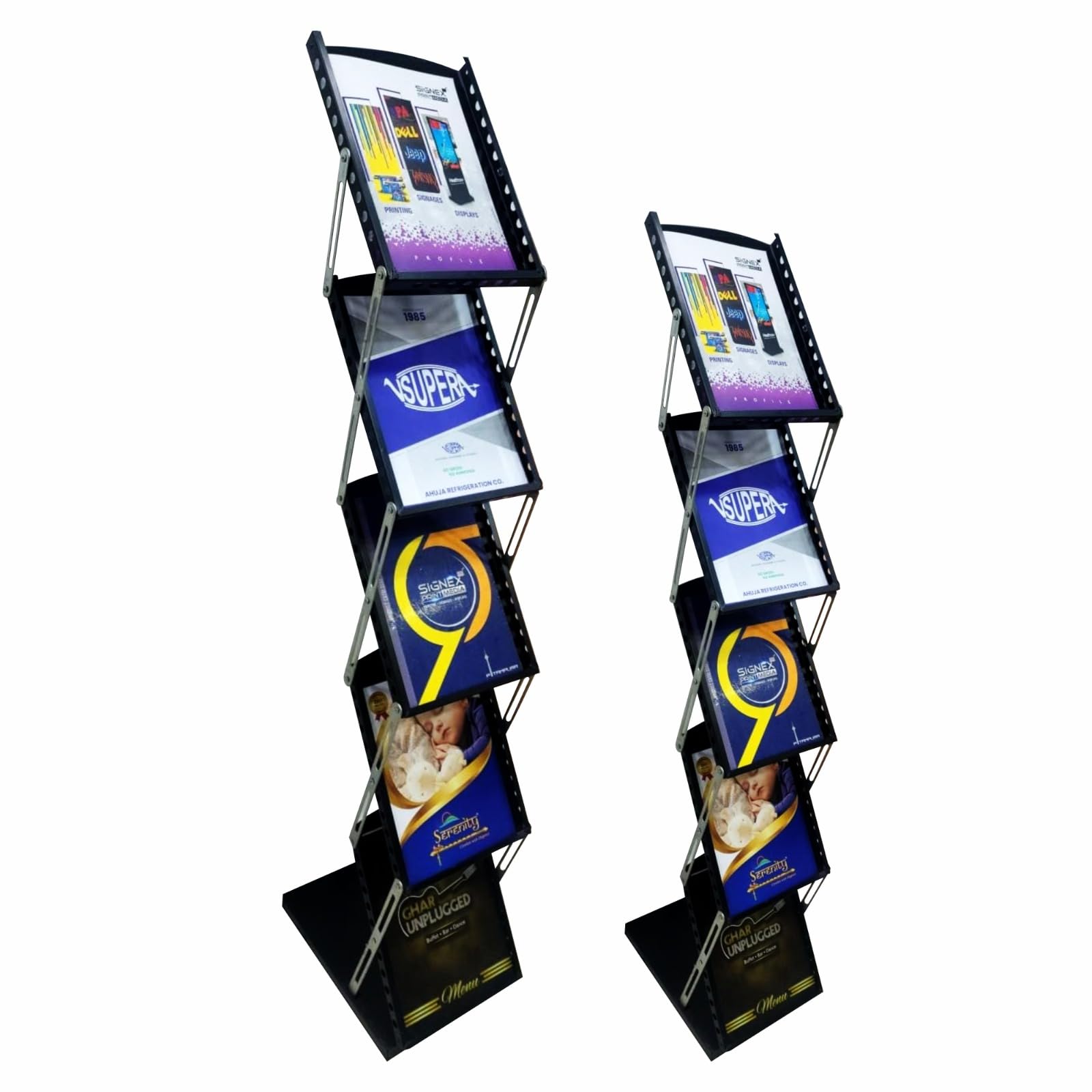 A4 Metal Portable Folding Brochure Stand – Zigzag Design for Magazines ...