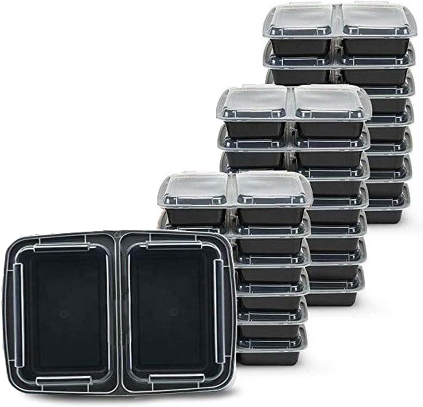 Amazon.com: Sunrise Pak [150 Sets] 2 Compartment Meal Prep Containers ...