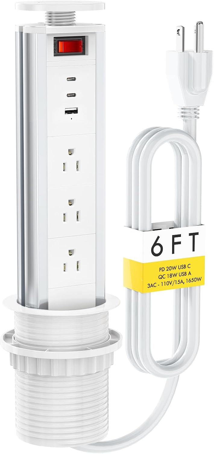 Amazon.com: Pop Up Outlet for Countertop, Pop Out Electrical Outlets ...