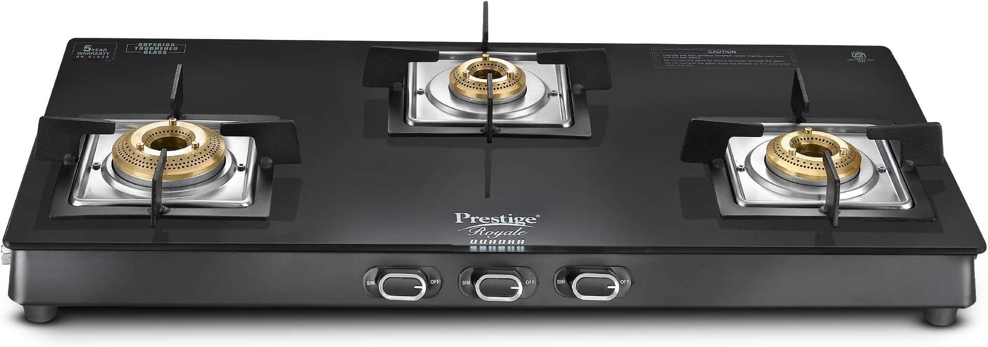 Prestige Royale Quadra 3Burner Gas Stove|Superior Toughened Glasstop ...