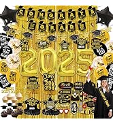 Amazon.com: Graduation Decorations 2025-Black and Gold Graduation Party ...