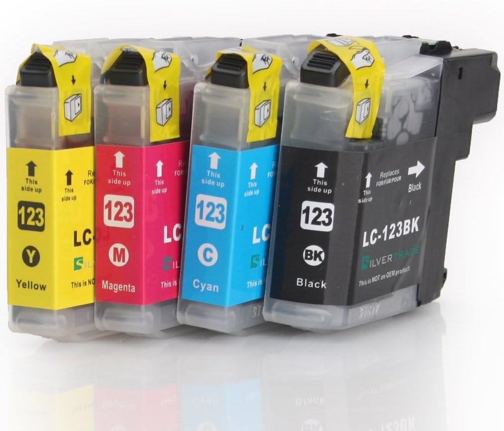 1 Set of 4 High Capacity Compatible Ink cartridges for Brother LC-123 ...