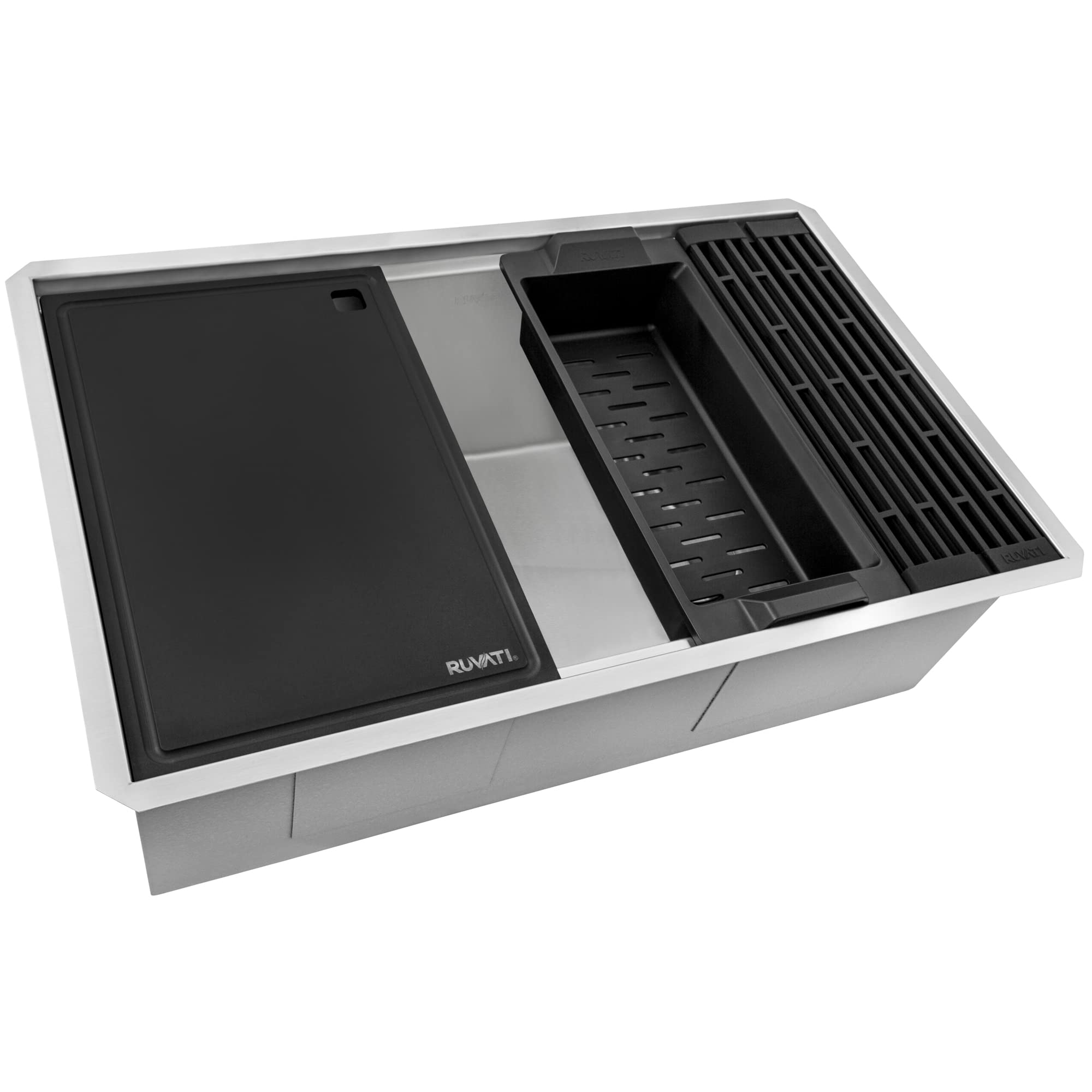 Snapklik.com : Ruvati 33-inch Workstation Kitchen Sink - Slope Bottom ...