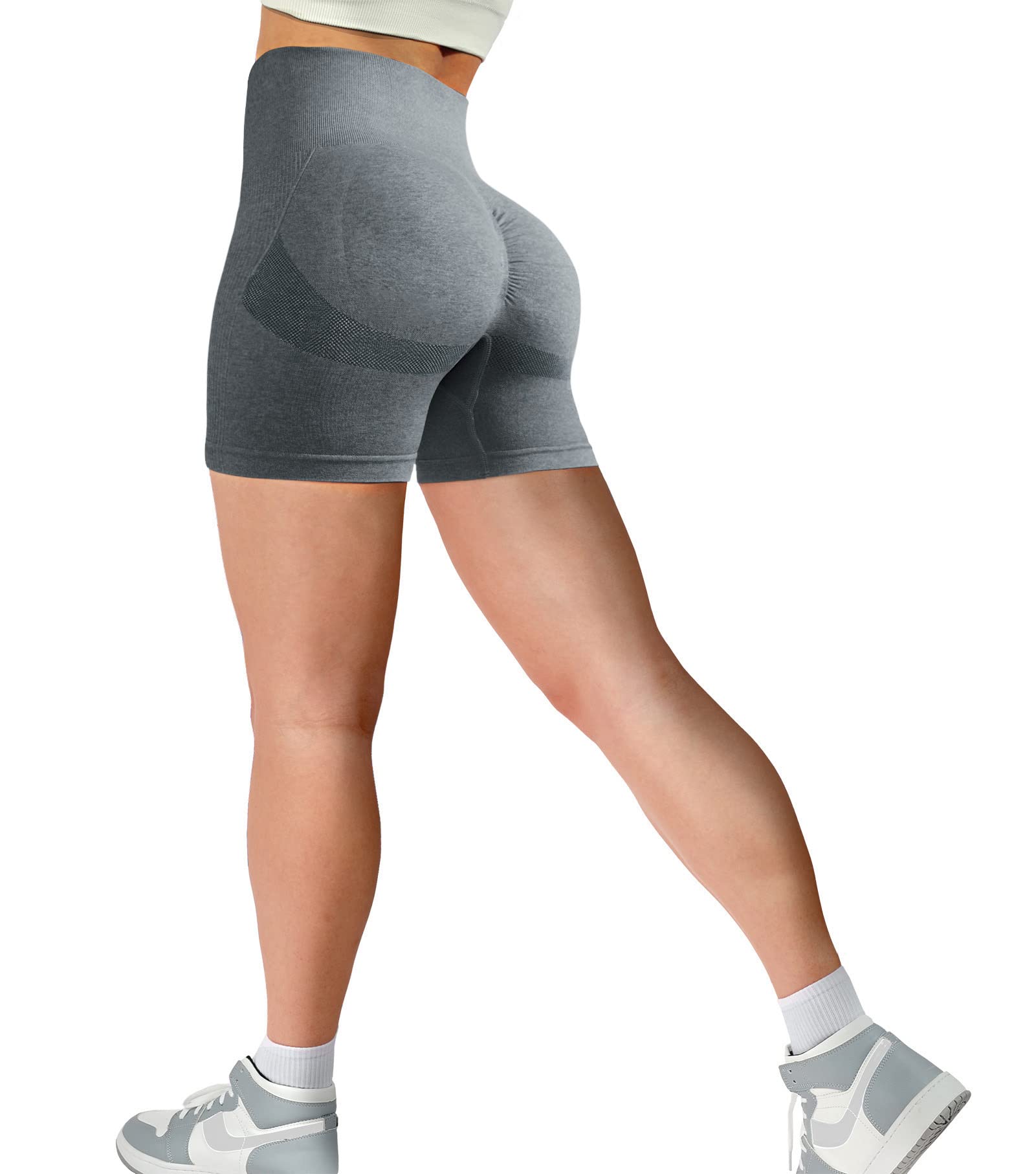 High Waisted Workout Shorts for Women Scrunch Butt Lifting Shorts Gym ...