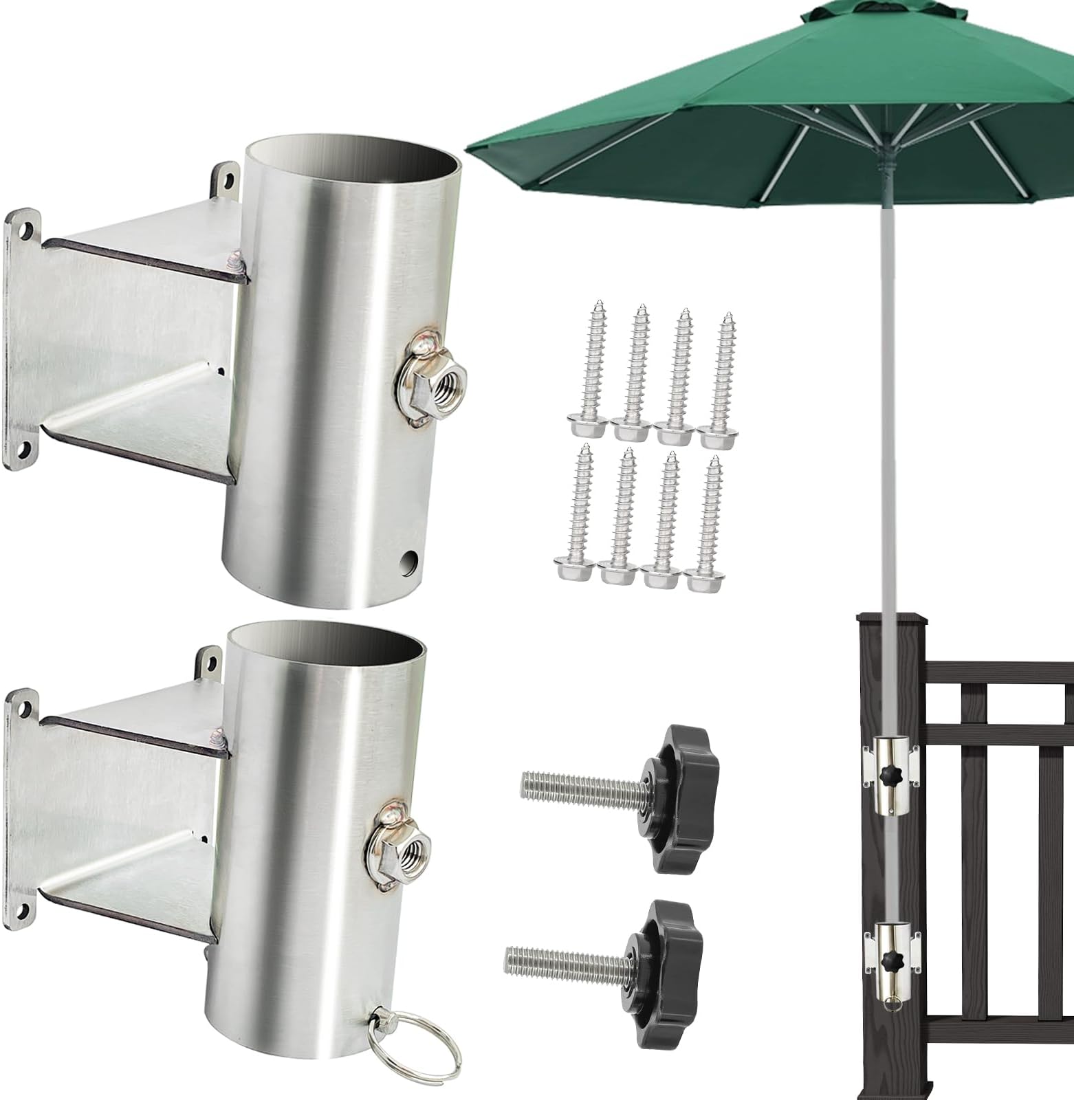 Amazon.com : YZZHAJ Deck Patio Umbrella Holder Heavy Duty Adjustable ...