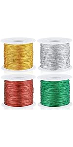 Amazon.com: Shappy 440Yards x 1mm Metallic Cord Tinsel Rope for Craft ...