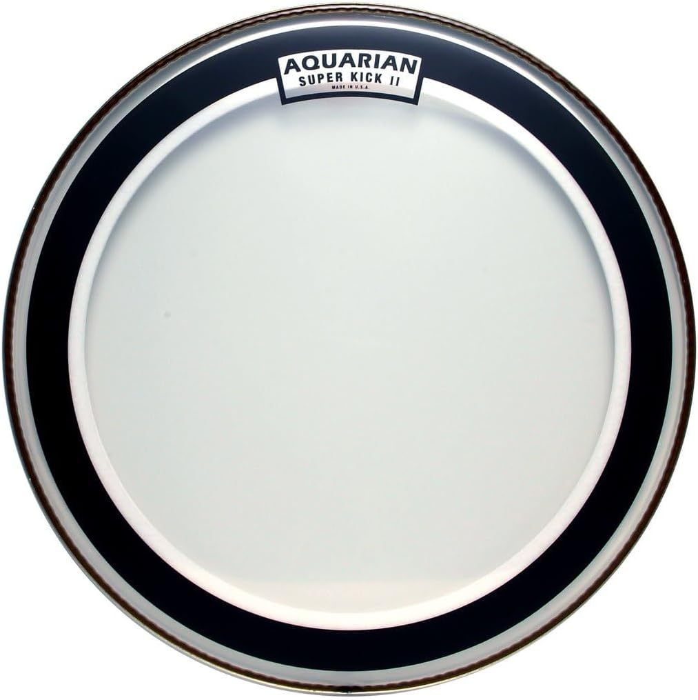Amazon.com: Aquarian Drumheads SKPII20BK Super-Kick II Prepack 20-inch ...