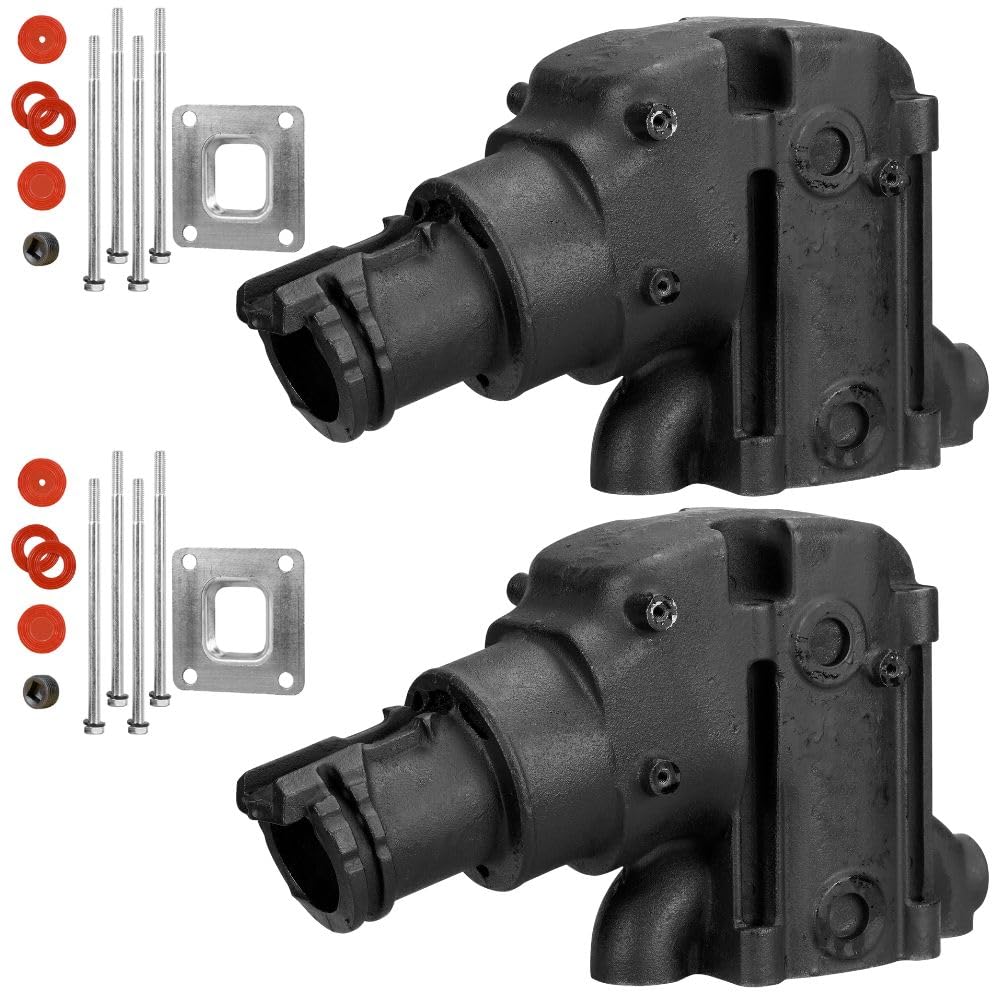 Amazon.com: Mercruiser Set of 2 Tall Exhaust Riser Elbows with Gaskets ...