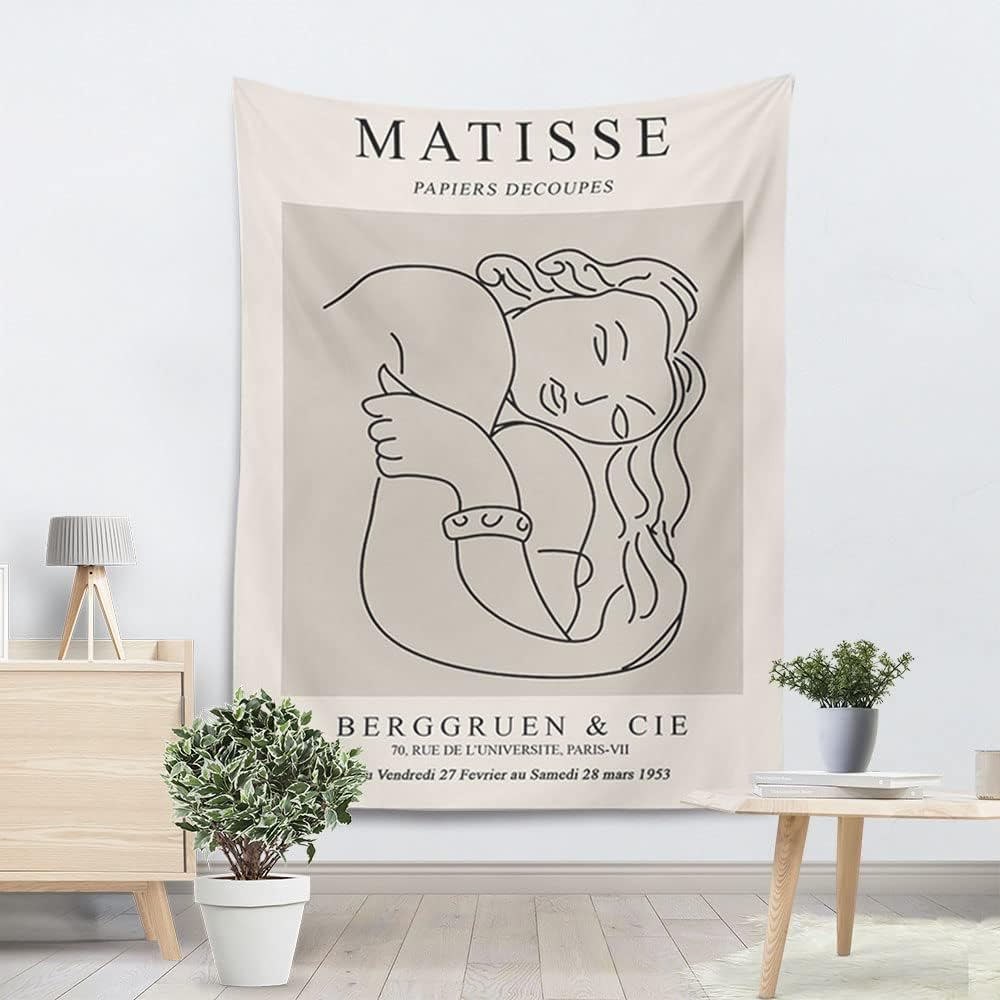 Amazon.com: Cartoon Matisse Printed Hanging Decor Tapestry, Hippie ...