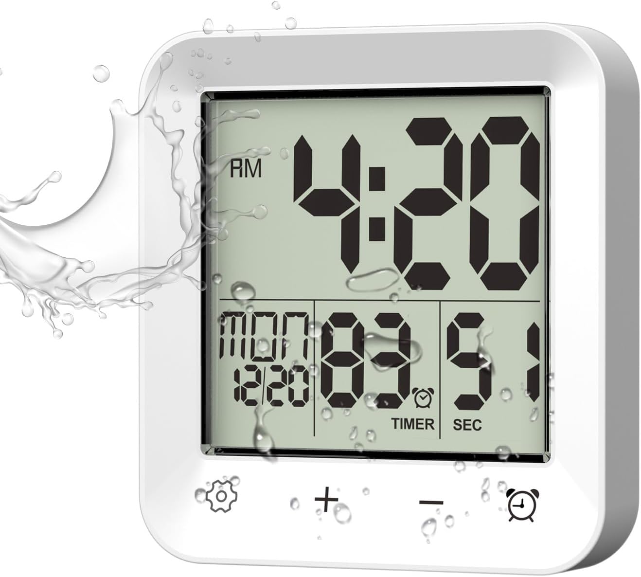 Amazon.com: Shower Timer Waterproof,Temperature Display LCD Wall Mount ...