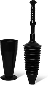 OUTSTANDER Toilet Plunger with Caddy, Powerful Drain Unblocker for ...