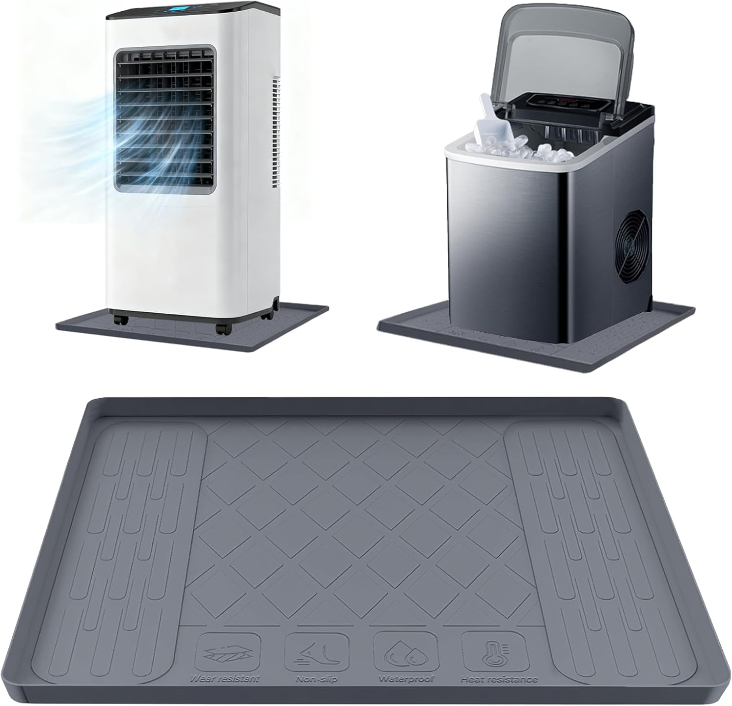 Amazon.com: Portable Air Conditioner Drip Pan Silicone Mat, 27"X27 ...