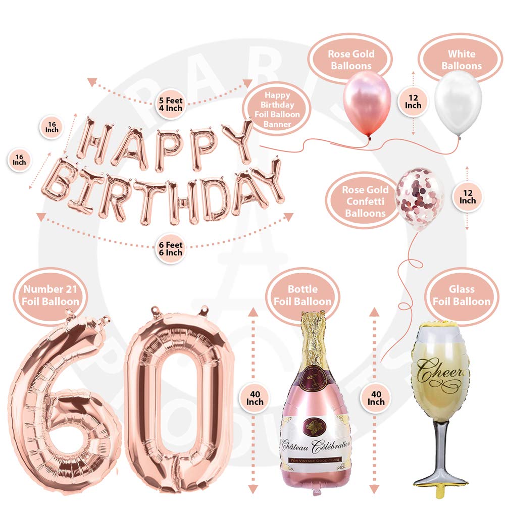 Buy 75 Piece Happy 60th Birthday Decorations For Women Rose Gold Funny 60th Birthday Gifts For buy-75-piece-happy-60th-birthday-decorations-for-women-rose-gold-funny-60th-birthday-gifts-for