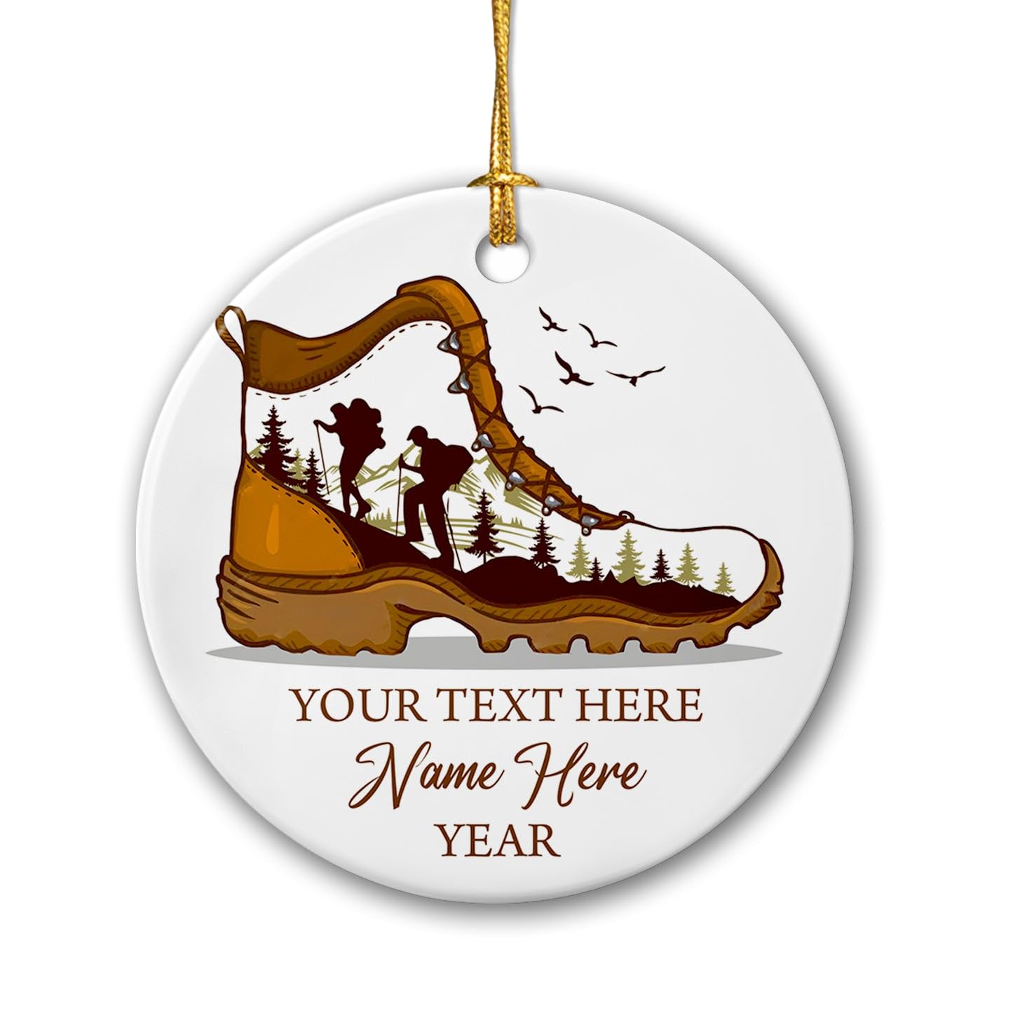 Amazon.com: Hiking Boot Ceramic Ornament, Personalized for Hiking ...