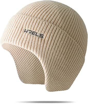 Amazon.com: WRELS Winter Beanie Hat for Women Men,Knit Earflag Soft ...