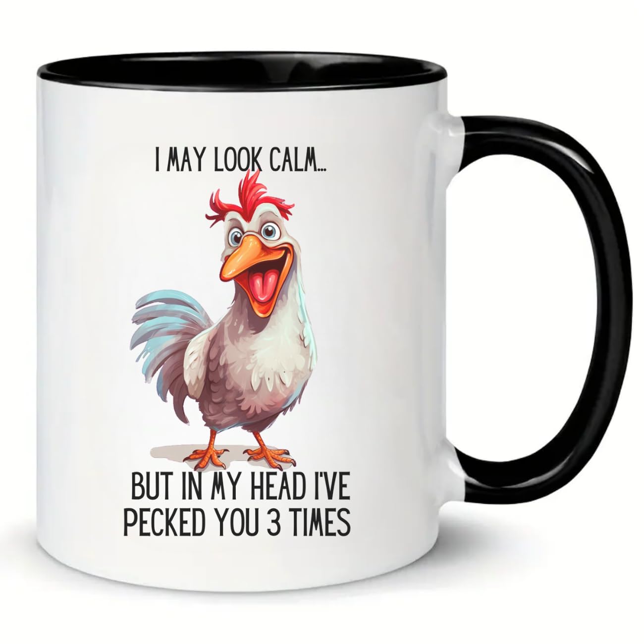 Amazon.com: MissDaisy-Funny Chicken Lover Coffee Mug - I May Look Calm ...